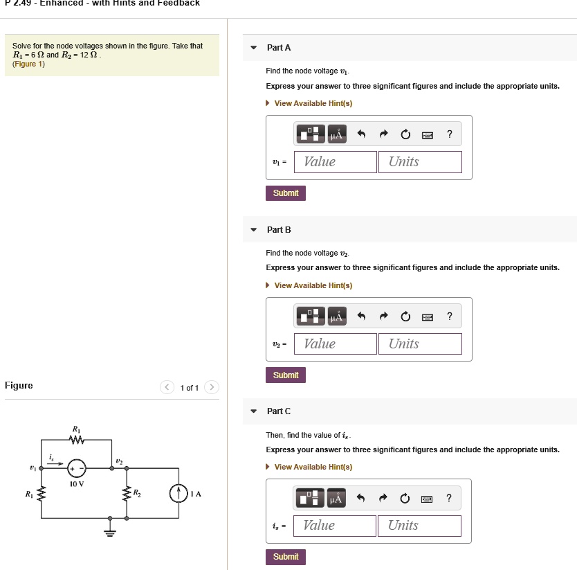 SOLVED: Solve for the node voltages shown in the figure. Take that R =6 and R =12 (Figure 1 ...
