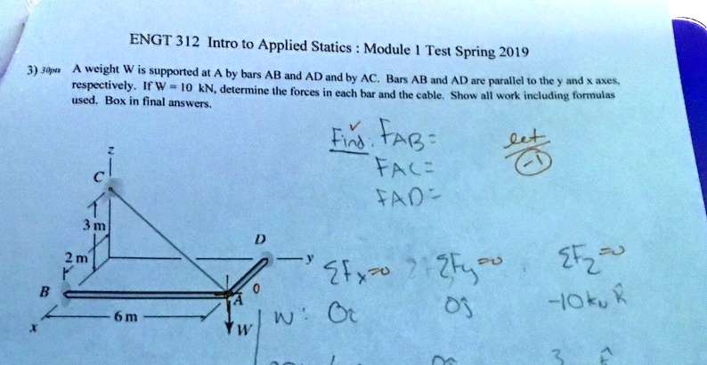 ENGT 312 Intro to Applied Statics: Module 1 Test Spring 2019 3) 30pts A ...