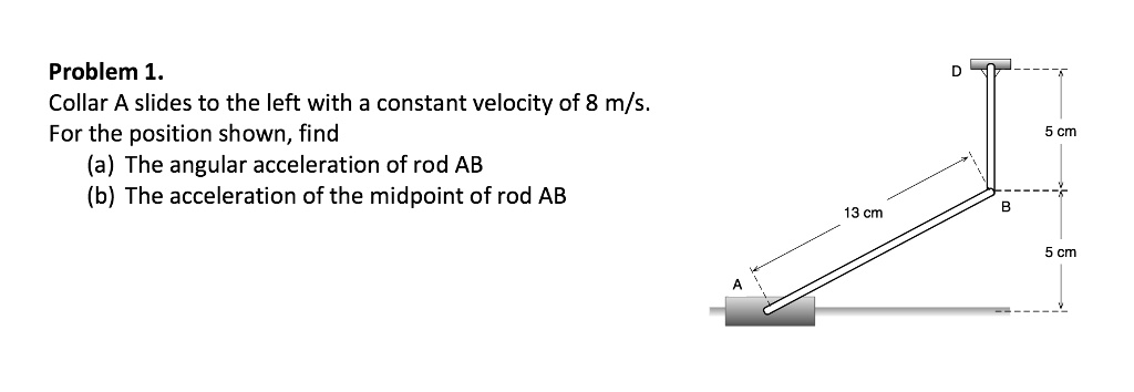 SOLVED: Problem 1. Collar A slides to the left with a constant velocity ...