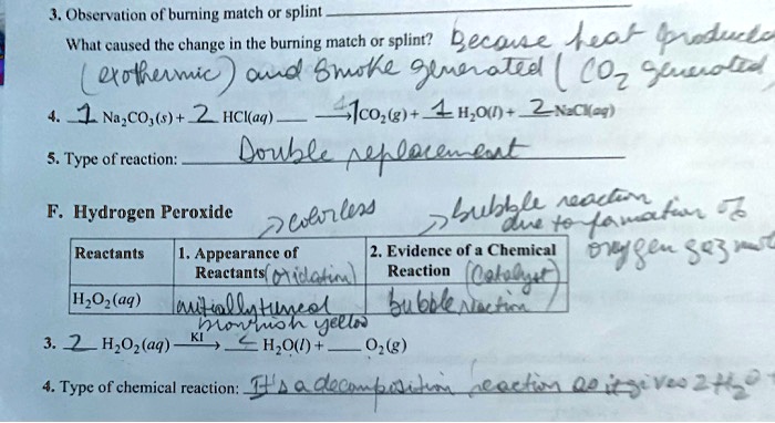 SOLVED: Observation of burning match or splint. What caused the change ...