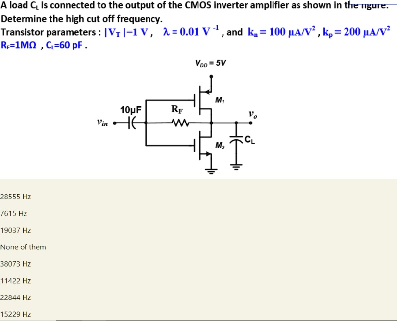 SOLVED: A load CL is connected to the output of the CMOS inverter ...