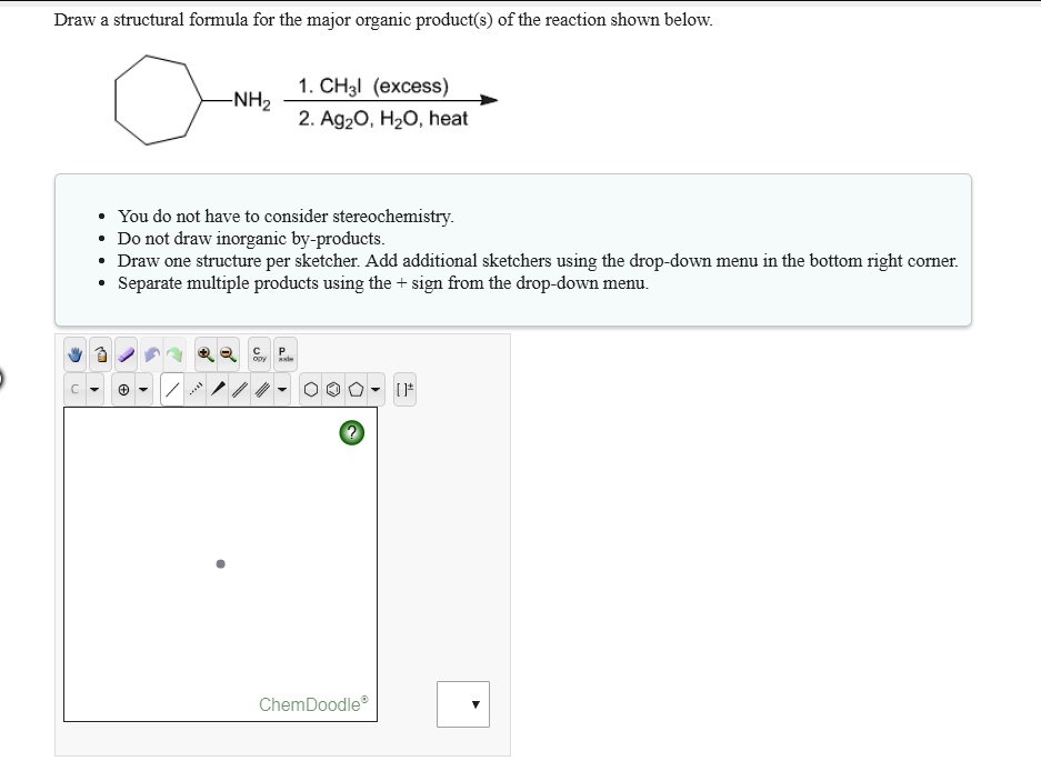 SOLVED: Draw the structural formula for the major organic product(s) of ...