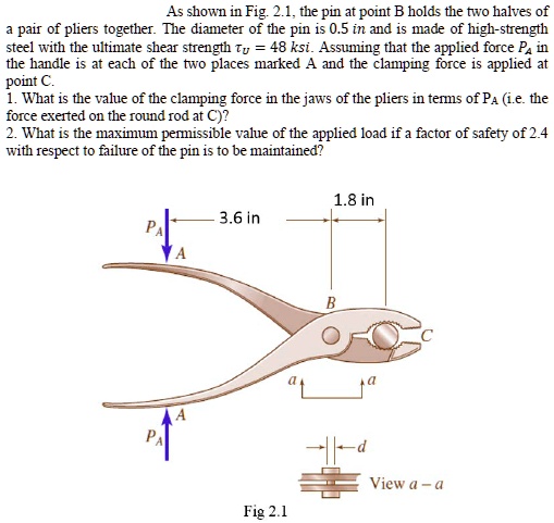 as shown in fig 21 the pin at point b holds the two halves of a pair of ...