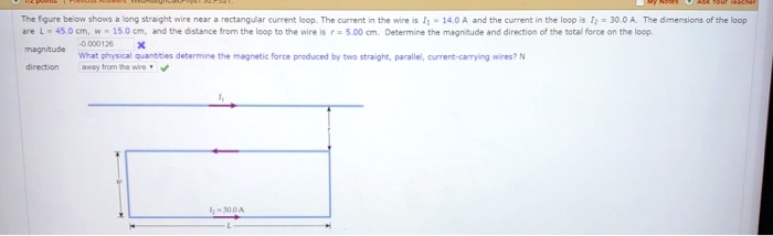 SOLVED: The figure below shows a long straight wire near a rectangular ...