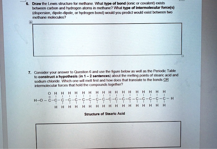 SOLVED: Draw the Lewis structure for methane. What type of bond (ionic ...