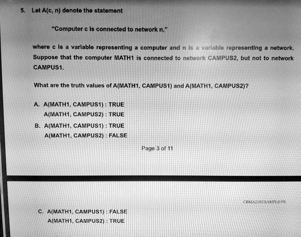 SOLVED: Let Alc, n) danote the statement "Computer c is connected to network n; where c is a ...