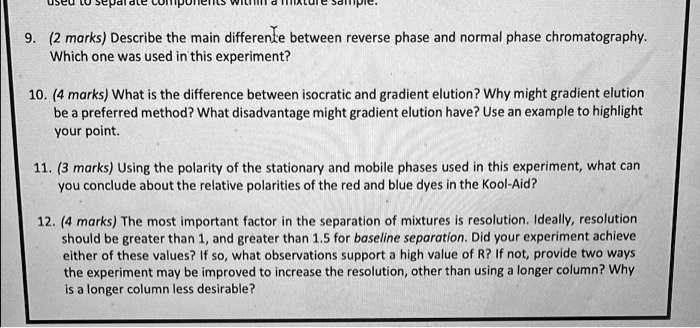 SOLVED: Text: Describe the main difference between reverse phase and ...
