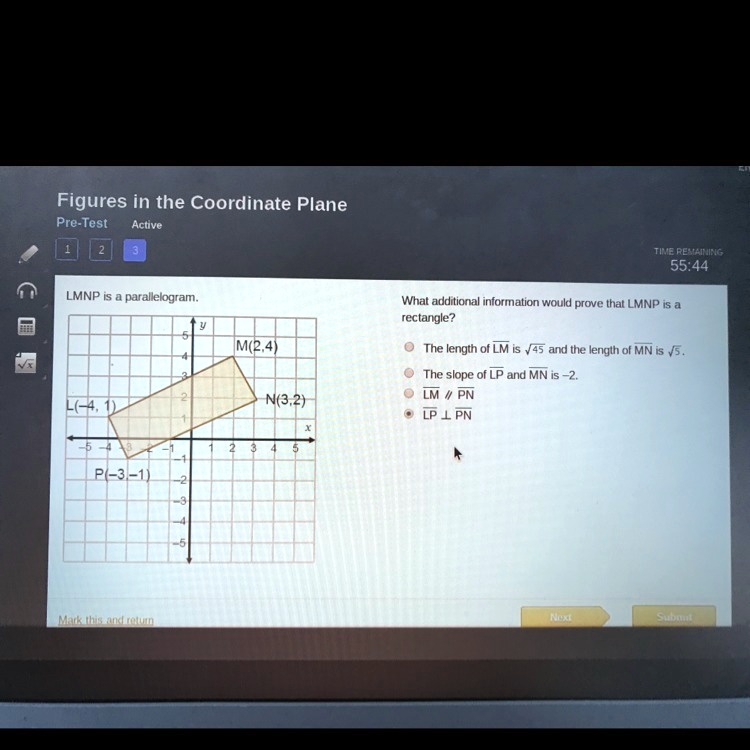 Figures in the Coordinate Plane LMNP is a parallelogram. What ...