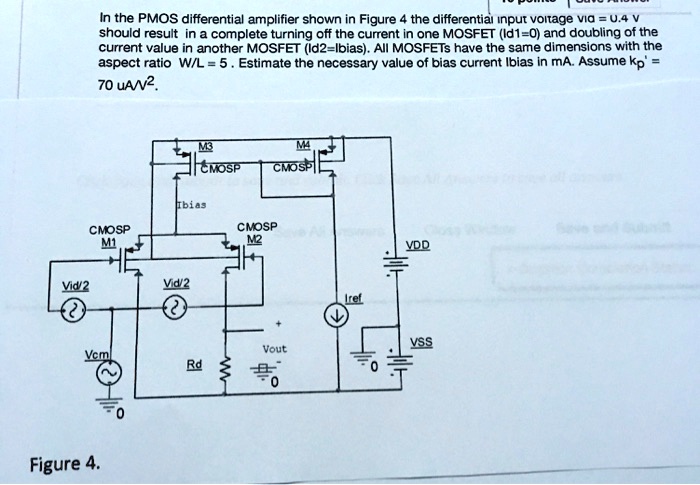 In the PMOS differential amplifier shown in Figure 4 the differential ...