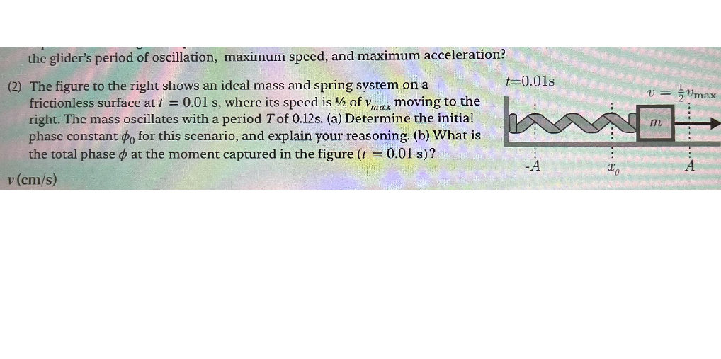 SOLVED: the glider's period of oscillation, maximum speed, and maximum ...