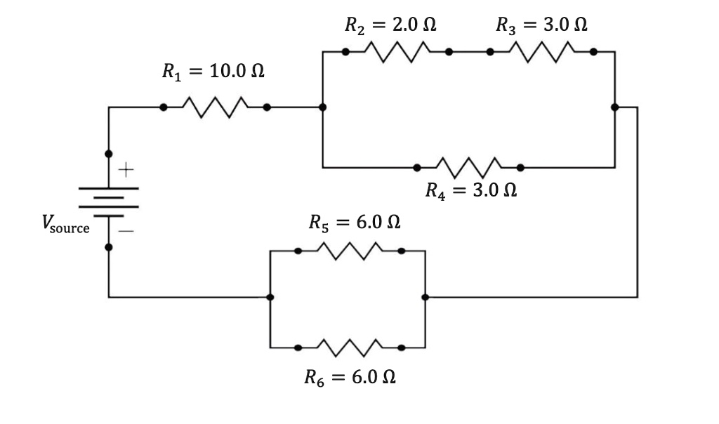 SOLVED: 'In the circuit diagram below, the source has a voltage of 12.0 V. The resistance of ...