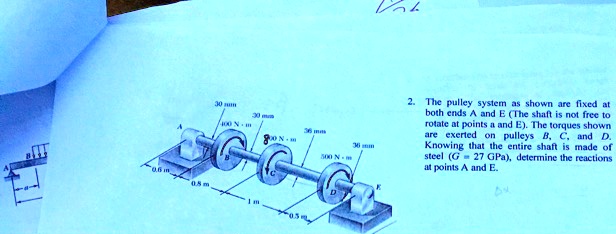 30 mm 30 mm 400 N ·m 36 mm 800 N ·m C 0.6 m 0.5 m 500 N ·m 36 mm G 2. The pulley system as shown ...