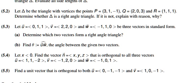 SOLVED: Texts: A. Evaluate all side lengths of A. (5.2) Let triangle A be the triangle with ...