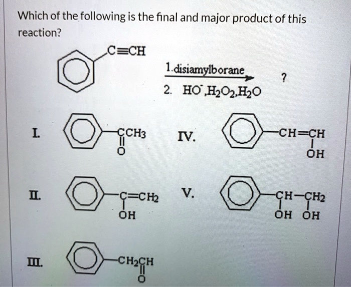 SOLVED: Which of the following is the final and major product of this ...