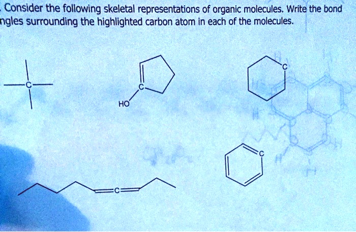 Consider the following skeletal representations of organic...