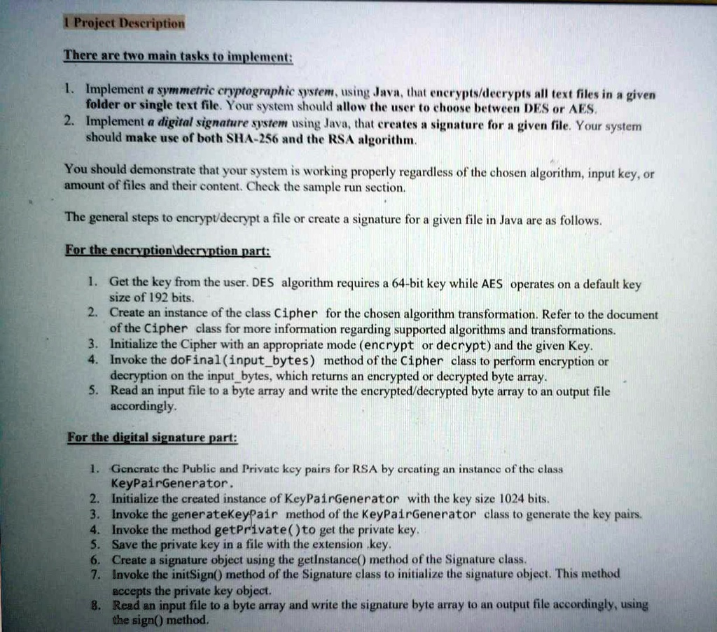Video Solution Text 1 Project Description There Are Two Main Tasks To Implement 1 Implement