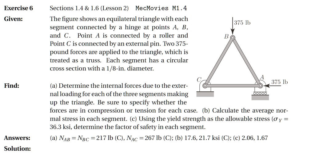 Exercise 6 Given: Sections 1.4 1.6 (Lesson 2) MecMovies M1.4 The figure ...