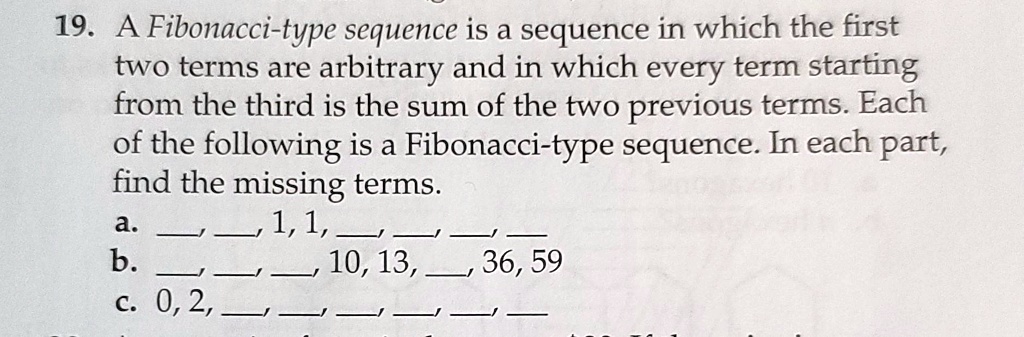 Solved Can Someone Solve This Step By Step With Formula And Calculation 19 A Fibonacci Type