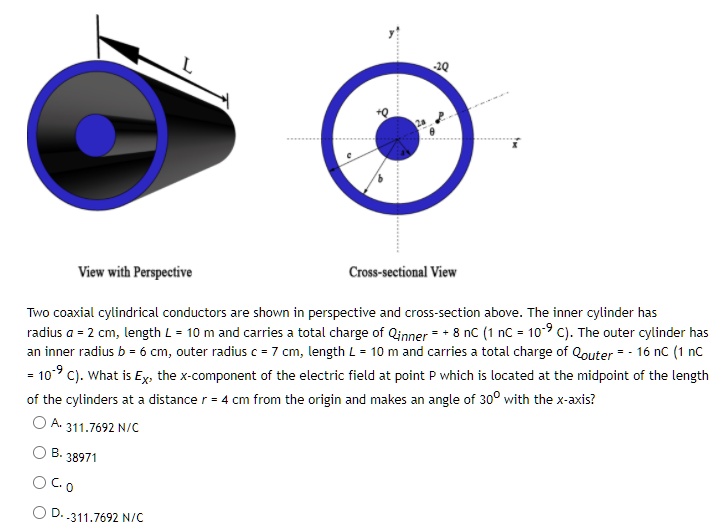 view with perspective cross sectional view two coaxial cylindrical ...