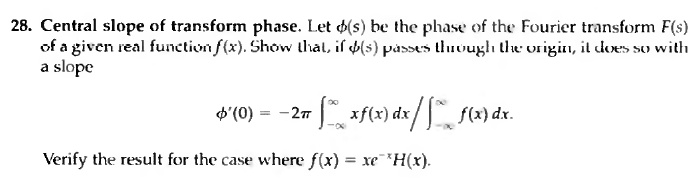 28 central slope of transform phase let ds be the phase of thc fourier ...