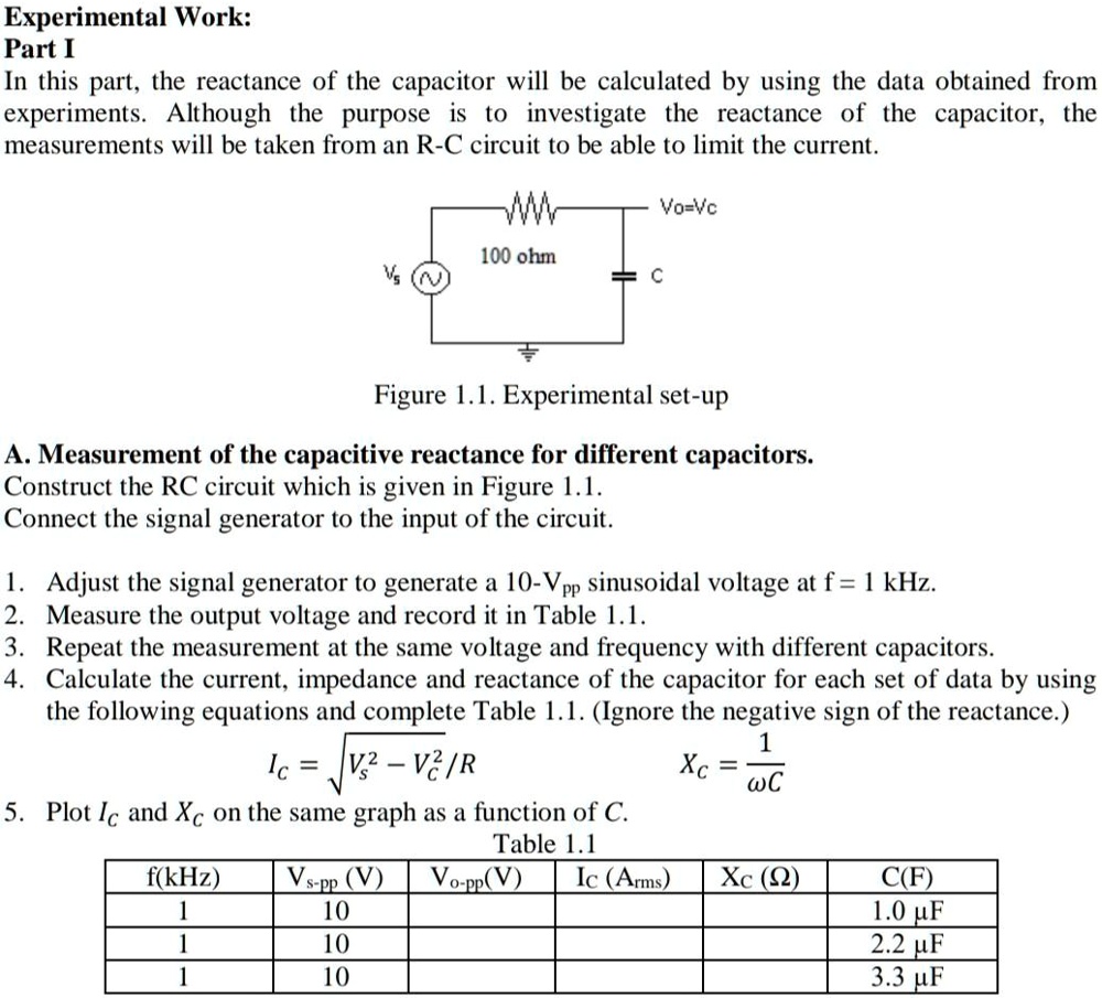 SOLVED: Please do all calculations and show all steps. Thank you :) Experimental Work: Part 1 In ...