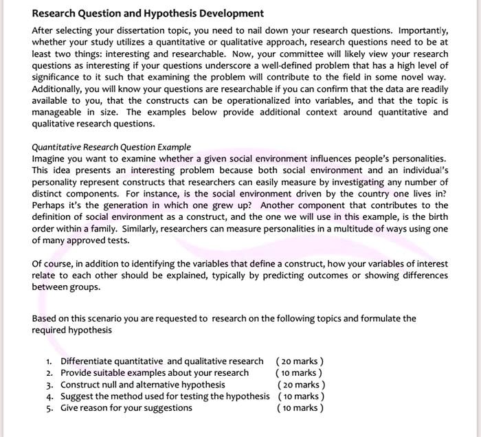 Hypothesis In Research Example