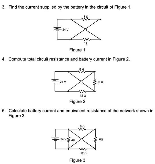 3. Find the current supplied by the battery in the circuit of Figure 1 ...