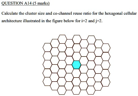 QUESTION A14 (5 marks) Calculate the cluster size and co-channel reuse ratio for the hexagonal ...