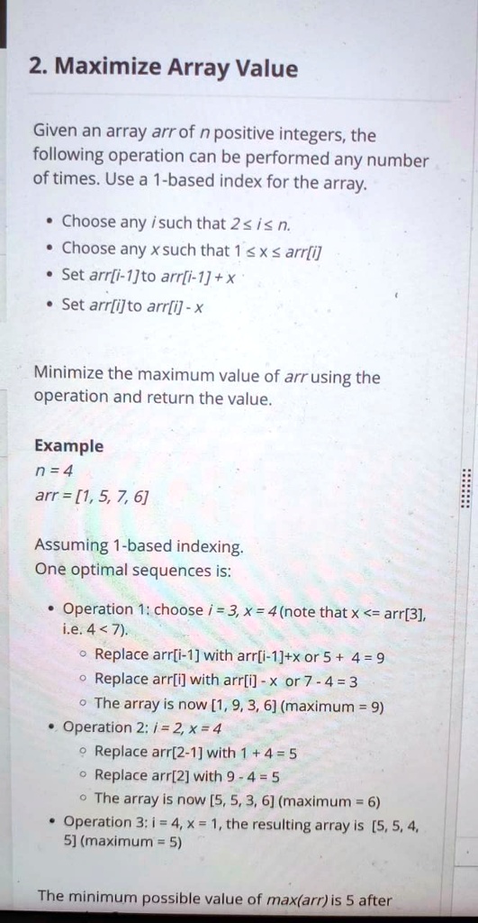 Maximize Array Value Given An Array Arr Of N Positive Integers The