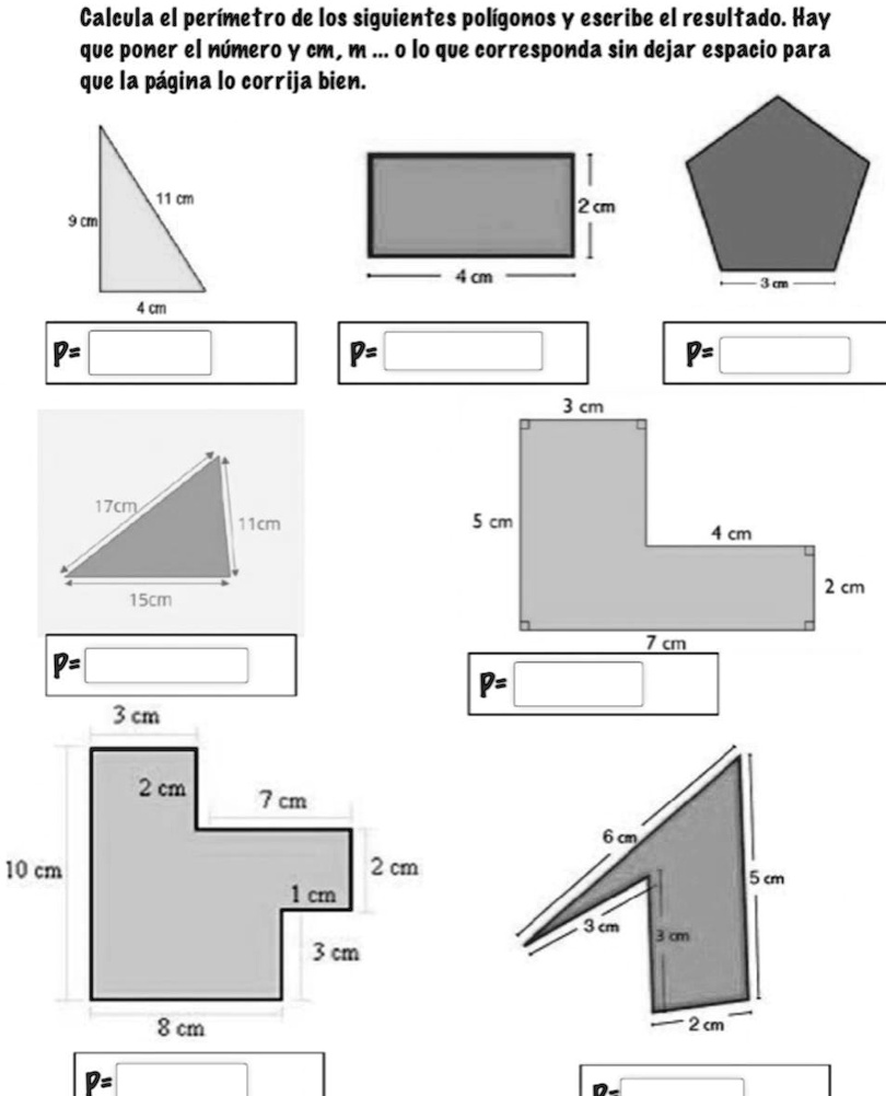 por favor necesito saber el perimetro de estas figuras te doy puntos d ...
