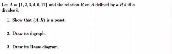Let a 1234612 and the relation r on a defined by a rbif a...