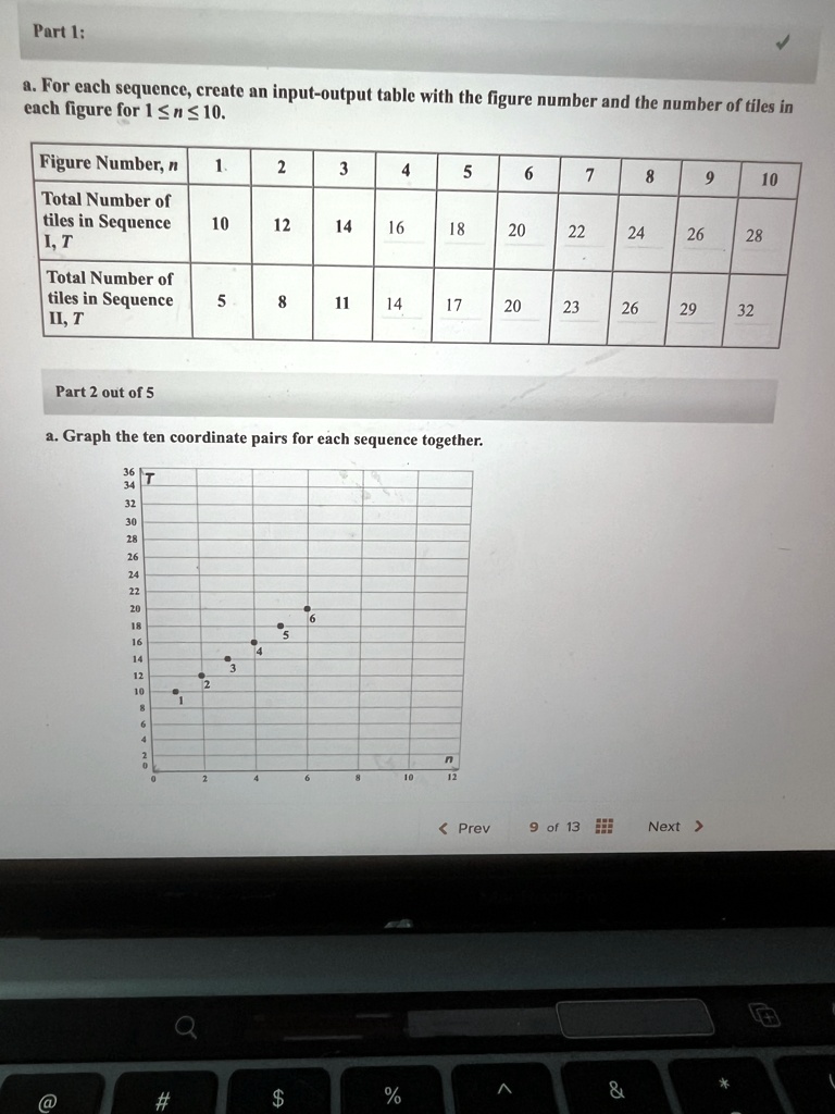 Write An Algebraic Rules For The Number Of Tiles In Each Sequencethe 4946
