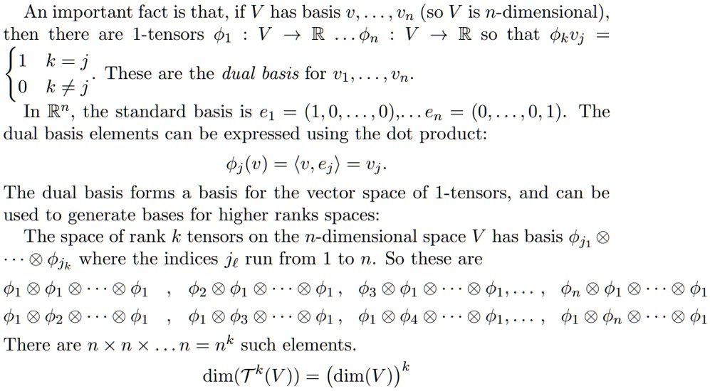 an important fact is that if v has basis v un so v is n dimensional ...