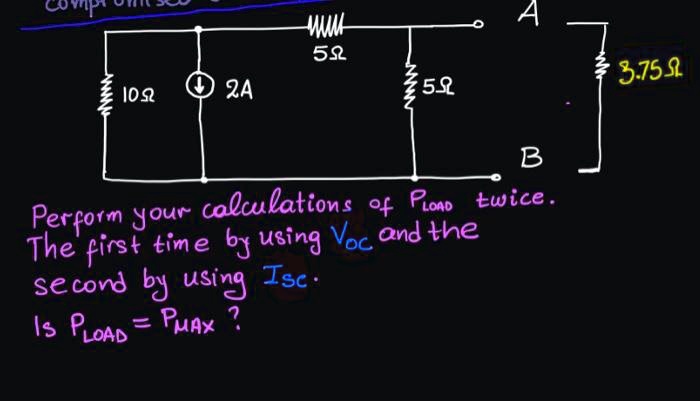 SOLVED: Calculate the maximum power transferred to a load of 3.75 ohms ...