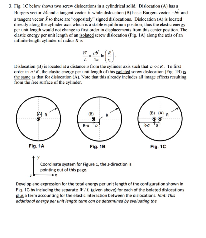 3. Fig. 1C below shows two screw dislocations in a cylindrical solid ...