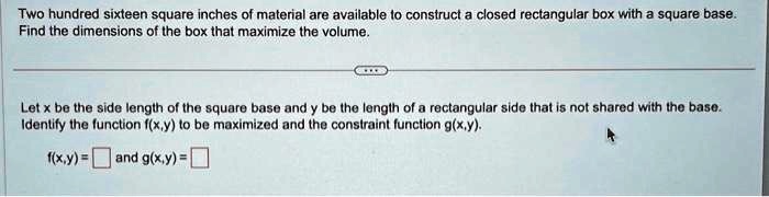 Two hundred sixteen square inches of material are available to ...