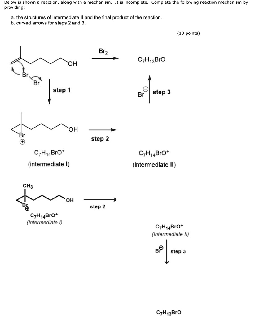 SOLVED: Text: Below is shown the reaction, along with the mechanism. It ...