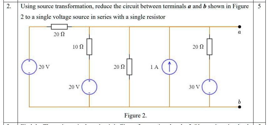 SOLVED: Using source transformation, reduce the circuit between terminals a and b shown in ...