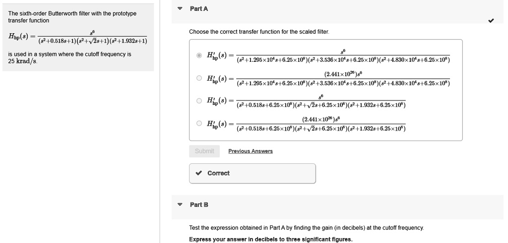 The sixth-order Butterworth filter with the prototype transfer function ...