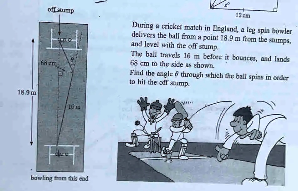 off stump 000 68 cm 12 cm During a cricket match in England, a leg spin ...