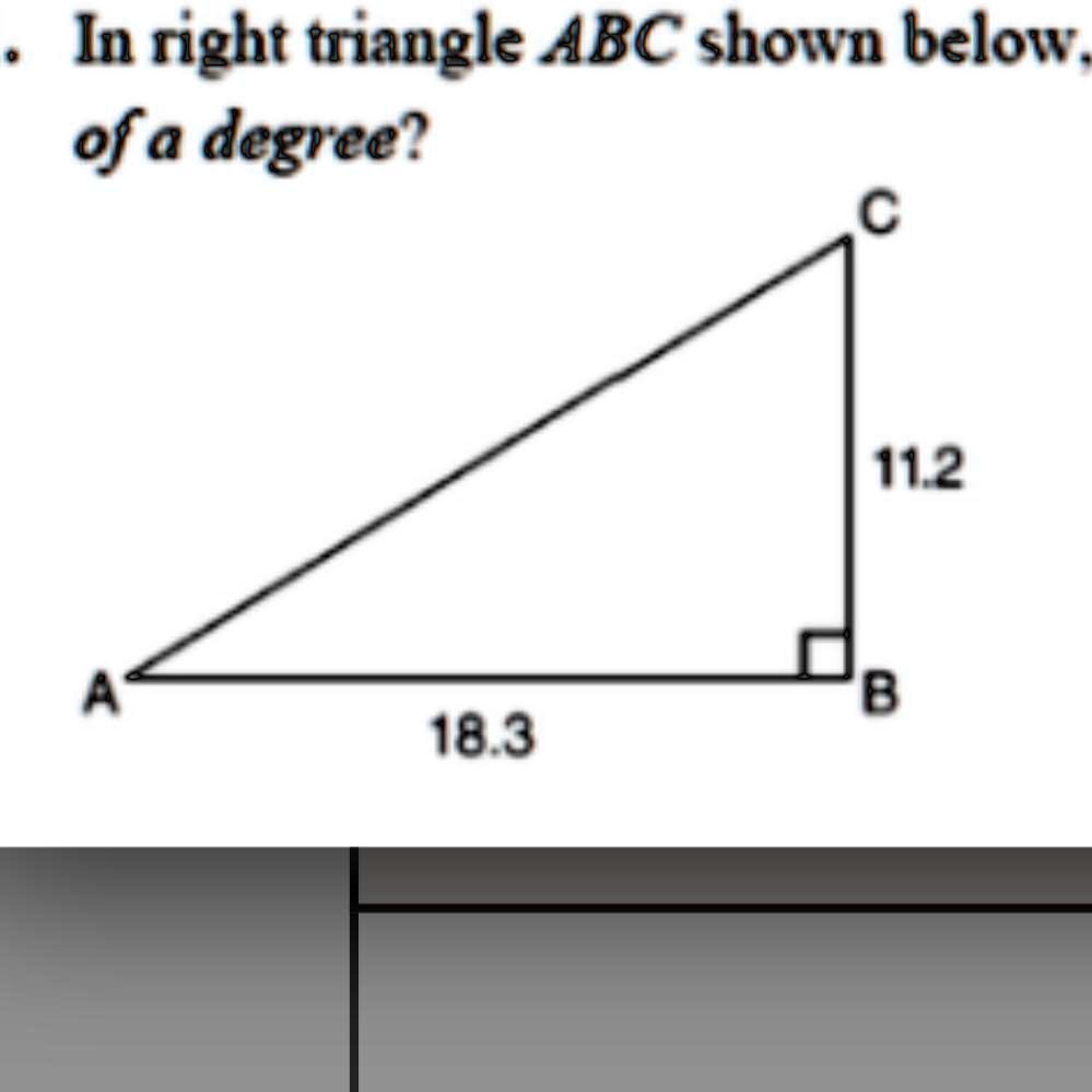 In right triangle ABC shown below, of a degree?