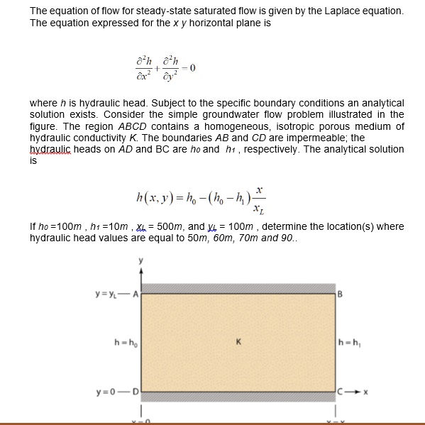 the eguation of flow for steady state saturated flow is given by the ...