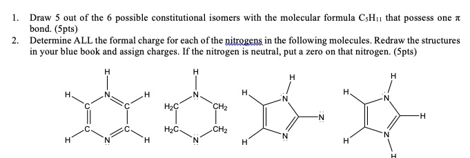 1. Draw 5 out of the 6 possible constitutional isomers with the ...