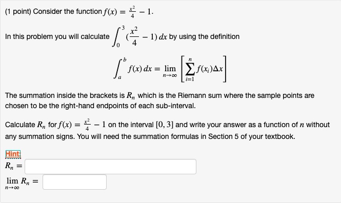 SOLVED: point) Consider the function f(x) = 4 - 1 In this problem you ...