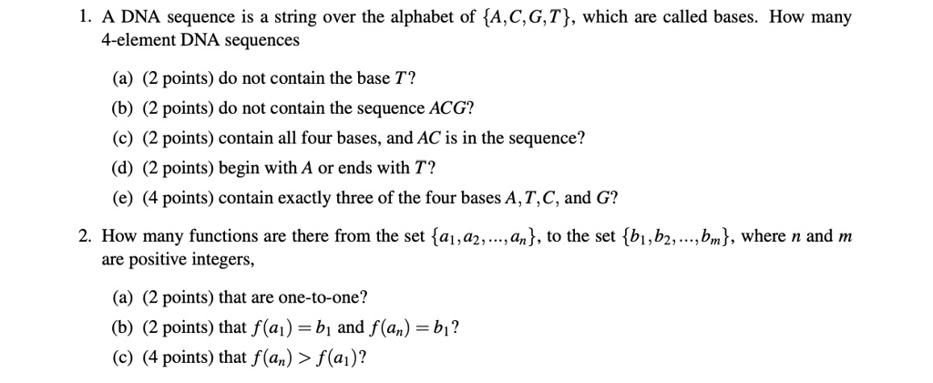 a dna sequence is a string over the alphabet of acgt which are called ...