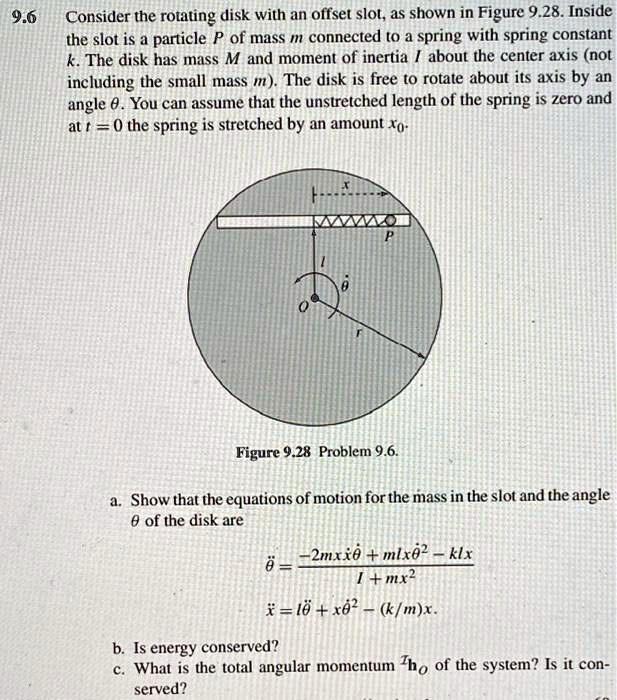 9.6 Consider the rotating disk with an offset slot, as shown in Figure ...