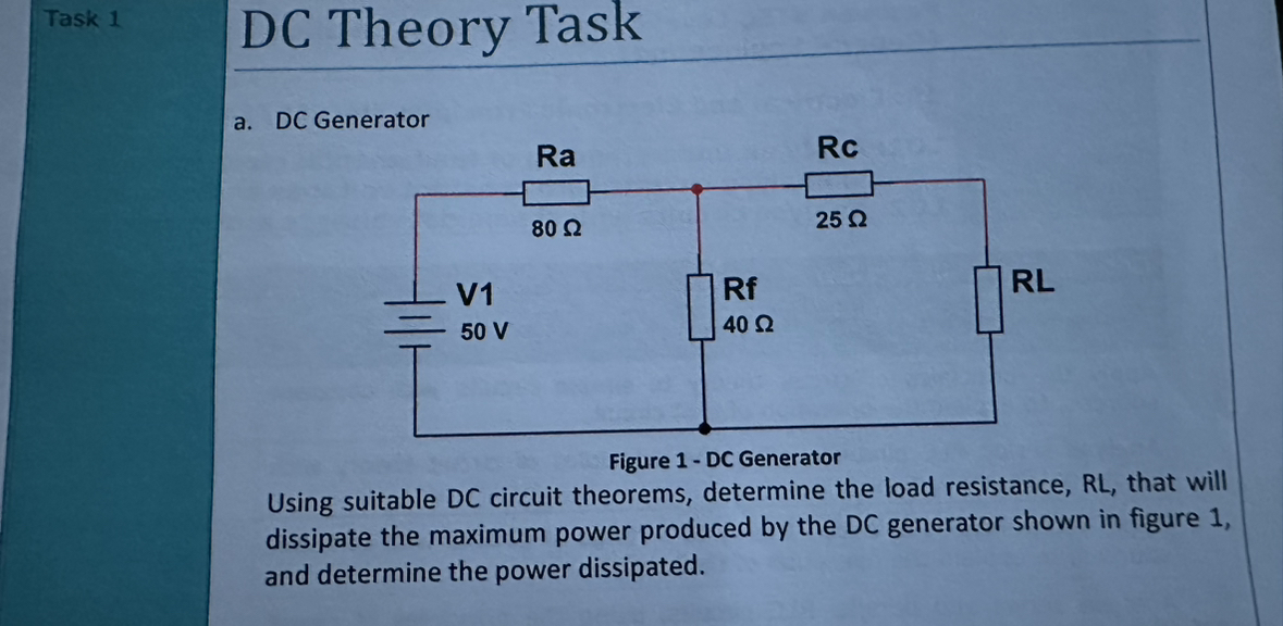 Task 1 DC Theory Task a. DC Generator Figure 1 - DC...