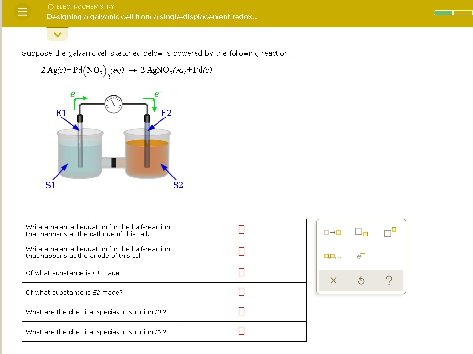SOLVED: ELECTROCHEMISTRY: Designing galvanic cell from a single ...