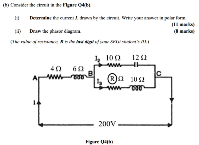 SOLVED: (b) Consider the circuit in Figure Q4(b). (i) Determine the current I drawn by the ...