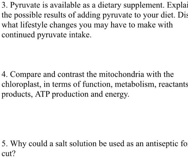 3 pyruvate is available as a dietary supplement expla the possible ...
